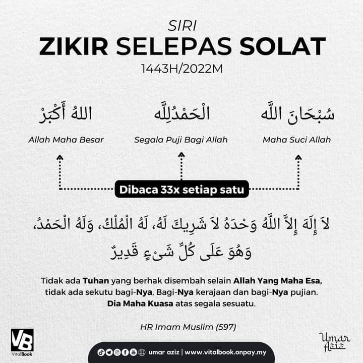 Zikir Selepas Solat - CahayaIslam.net